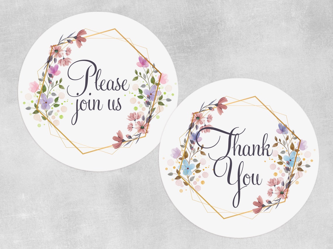 Please Join Us sticker Thank You sticker Save the Date - Etsy.de