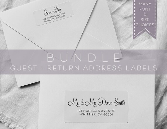Wedding Address Label Bundle Guest and Return Address Label - Etsy