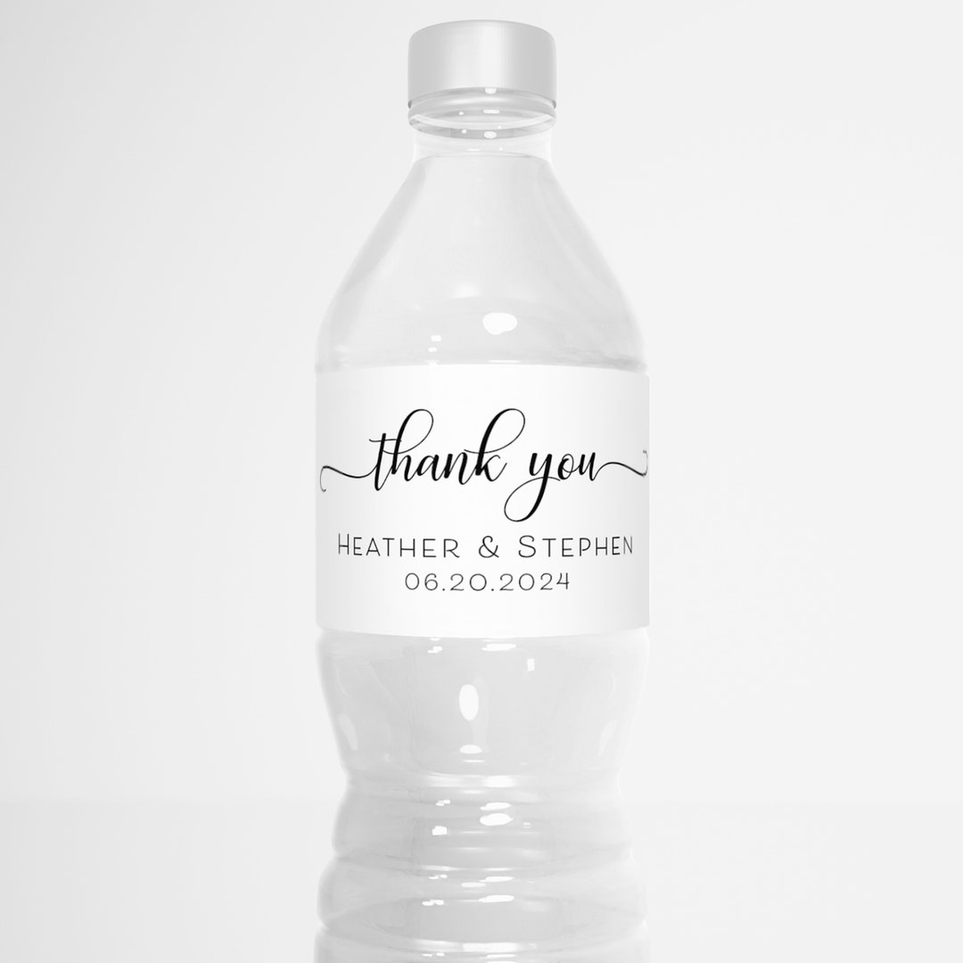 Wedding Water Bottle Label, Thank You Waterproof Bottle Sticker ...