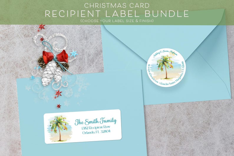 Christmas Address Label, Guest Address Label, Christmas Card Label ...
