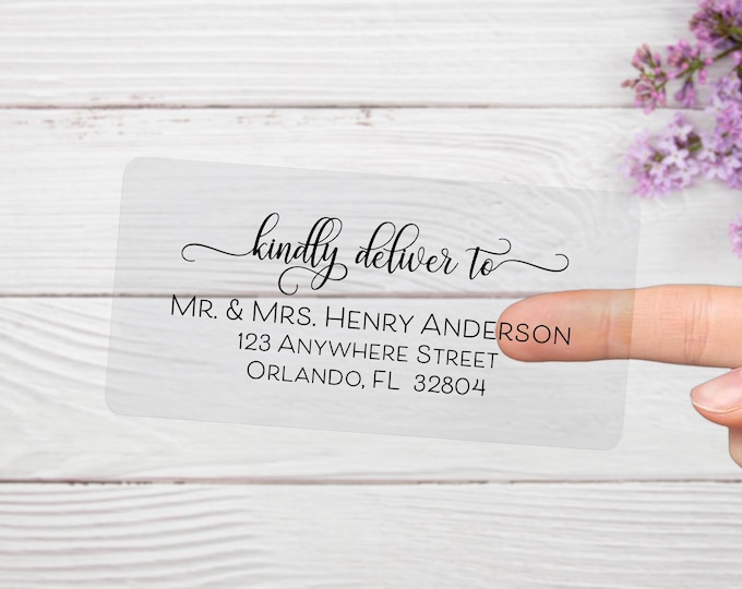 Printed Wraparound Label for Wedding Invitation Guest, Kindly Deliver ...