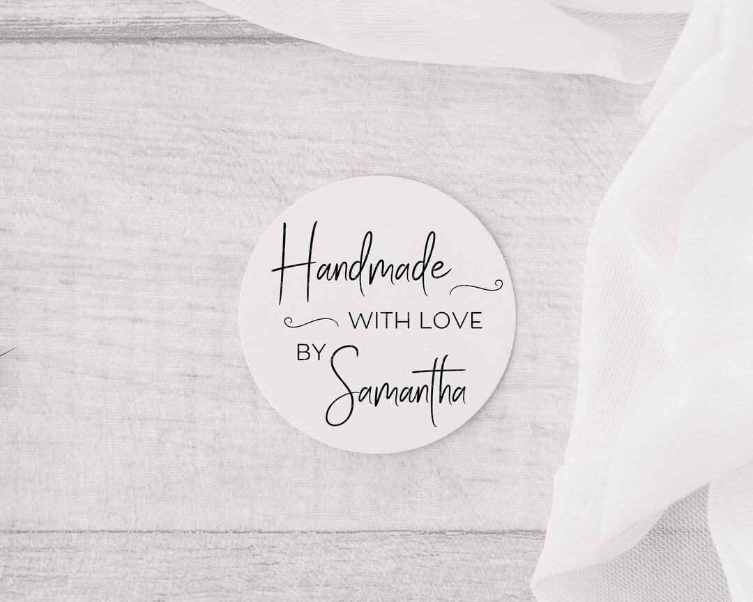 Handmade With Love Personalized Sticker, Custom Packaging Sticker ...