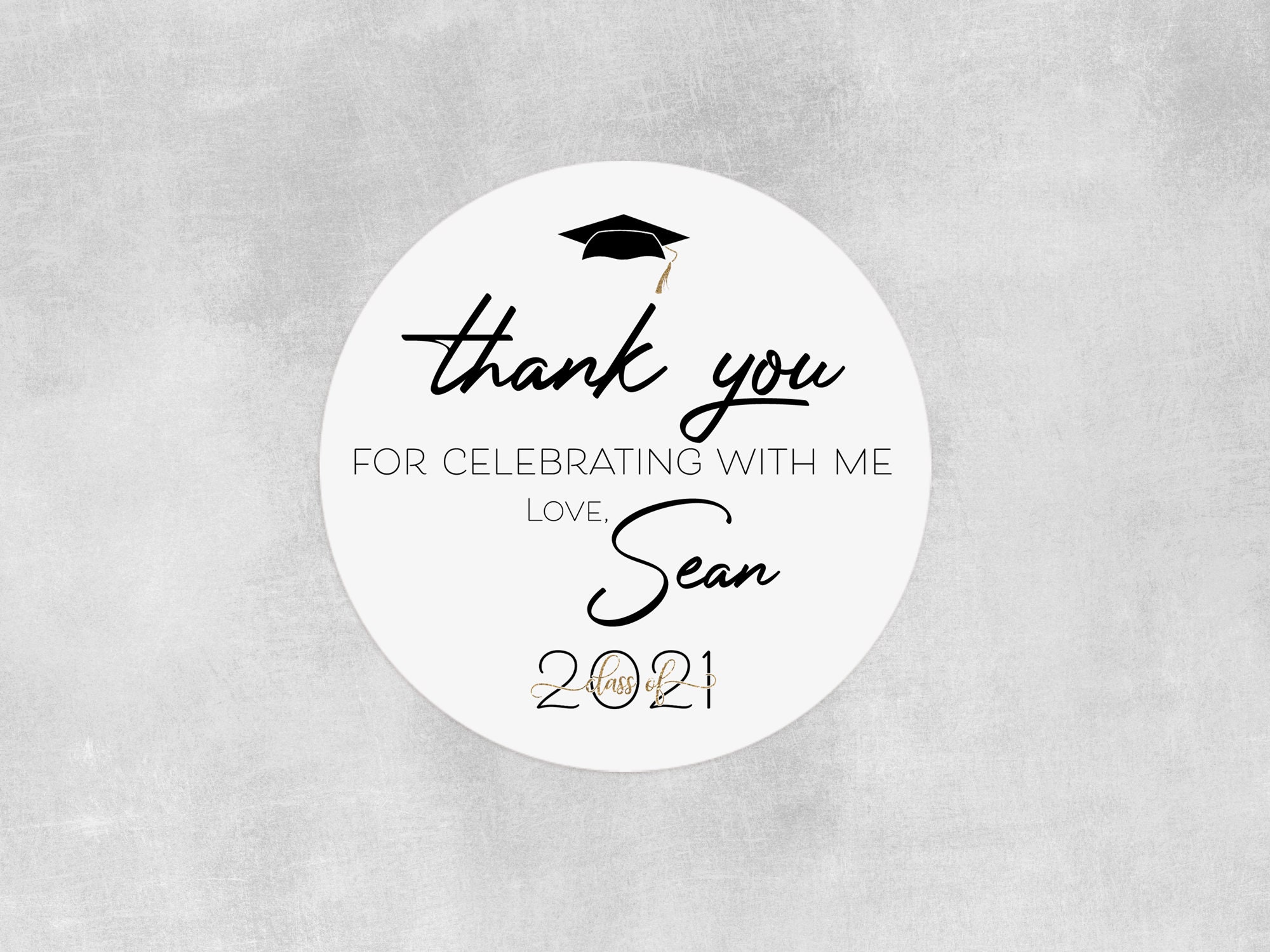 Graduation Thank You Sticker Graduation Party Favor Sticker | Etsy