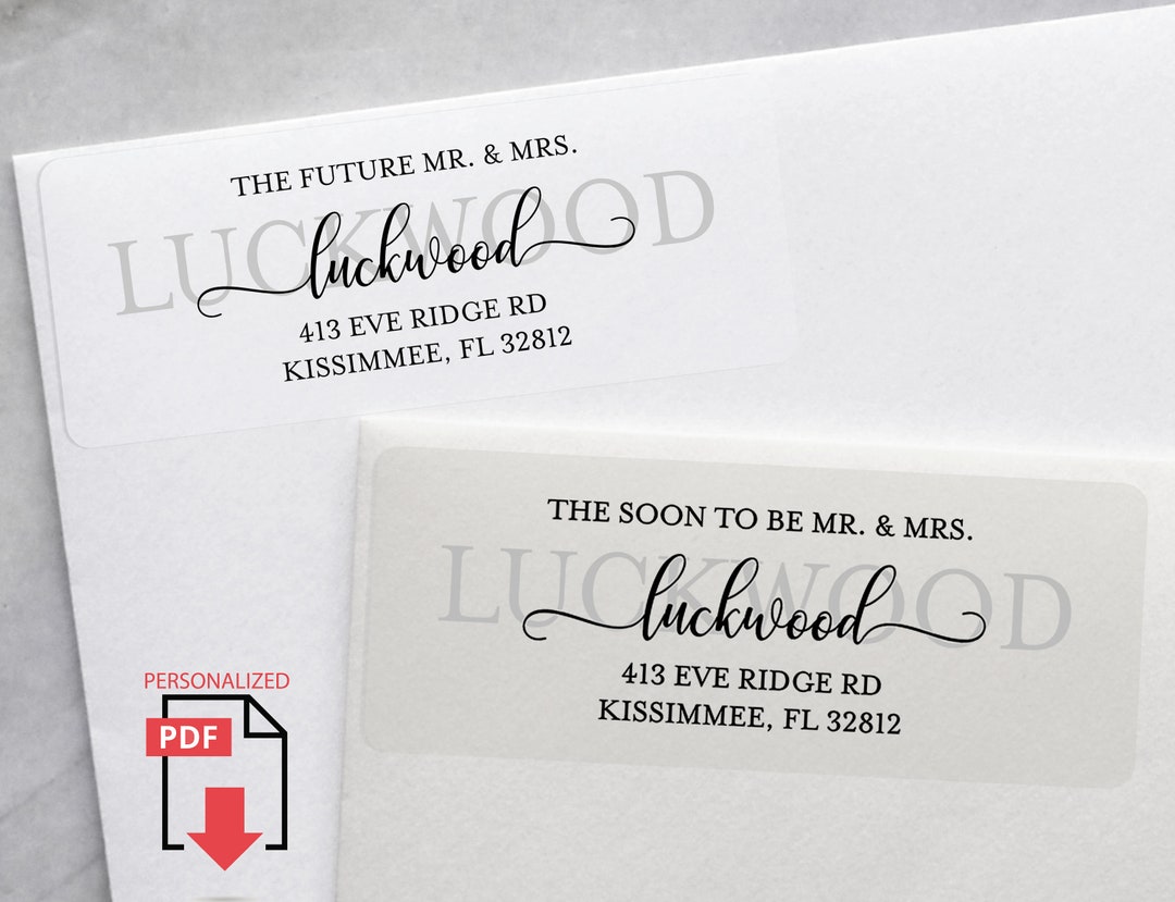 Future Mr and Mrs Address Label, Soon to Be Mr and Mrs Return Address ...