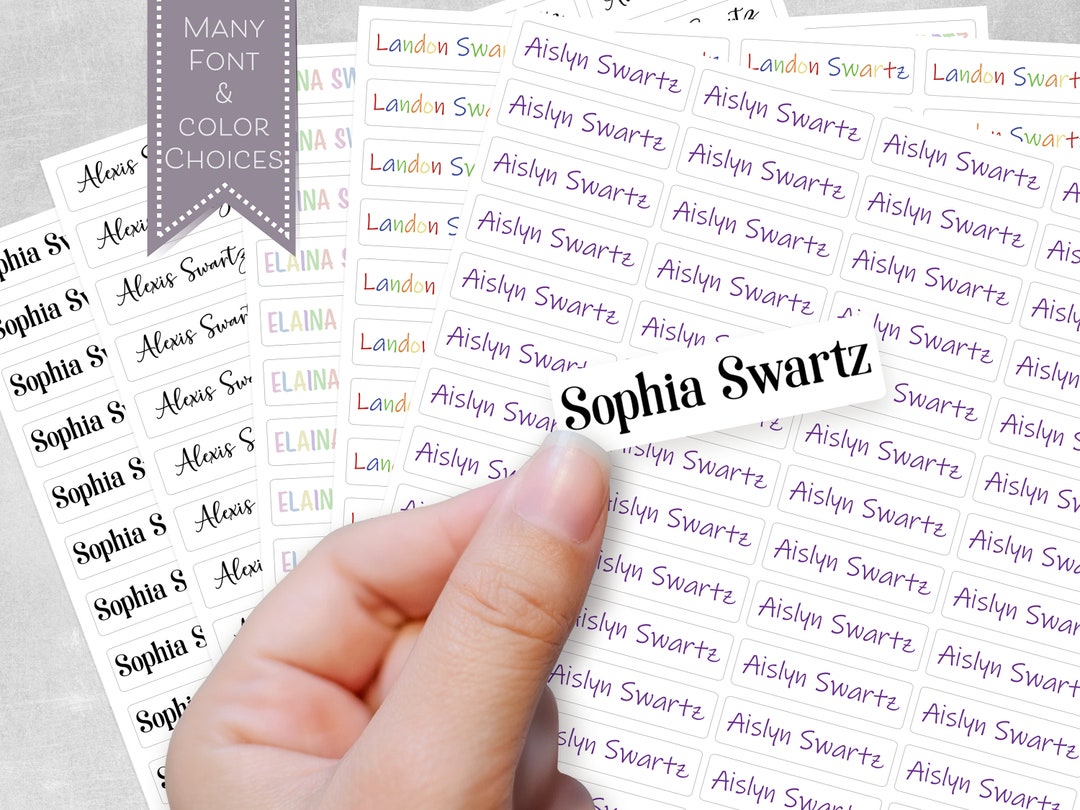 Water-resistant Name Labels, Kids Name Stickers for School Supplies ...