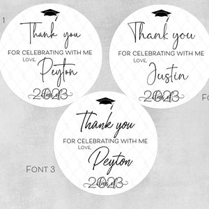 Graduation Thank You Sticker Graduation Party Favor Sticker - Etsy