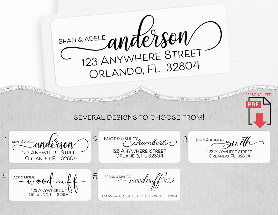 Return Address Labels Personalized Printable Avery 5160 PDF | Etsy