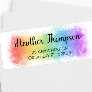 Rainbow Address Labels, Colorful Mailing Label, Pride Return Address ...