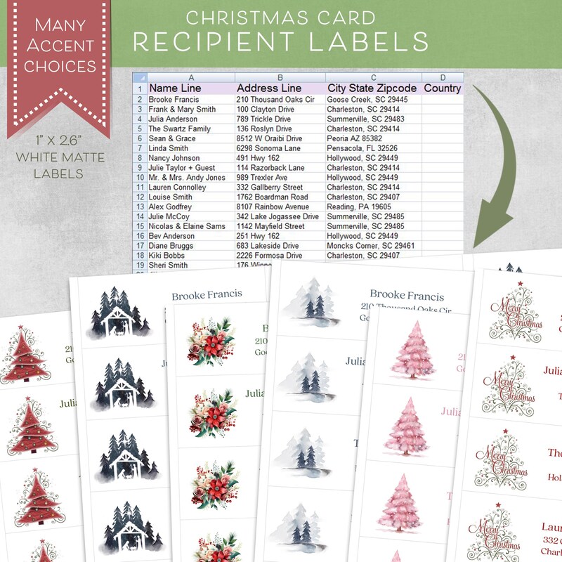 Christmas Address Labels - Etsy