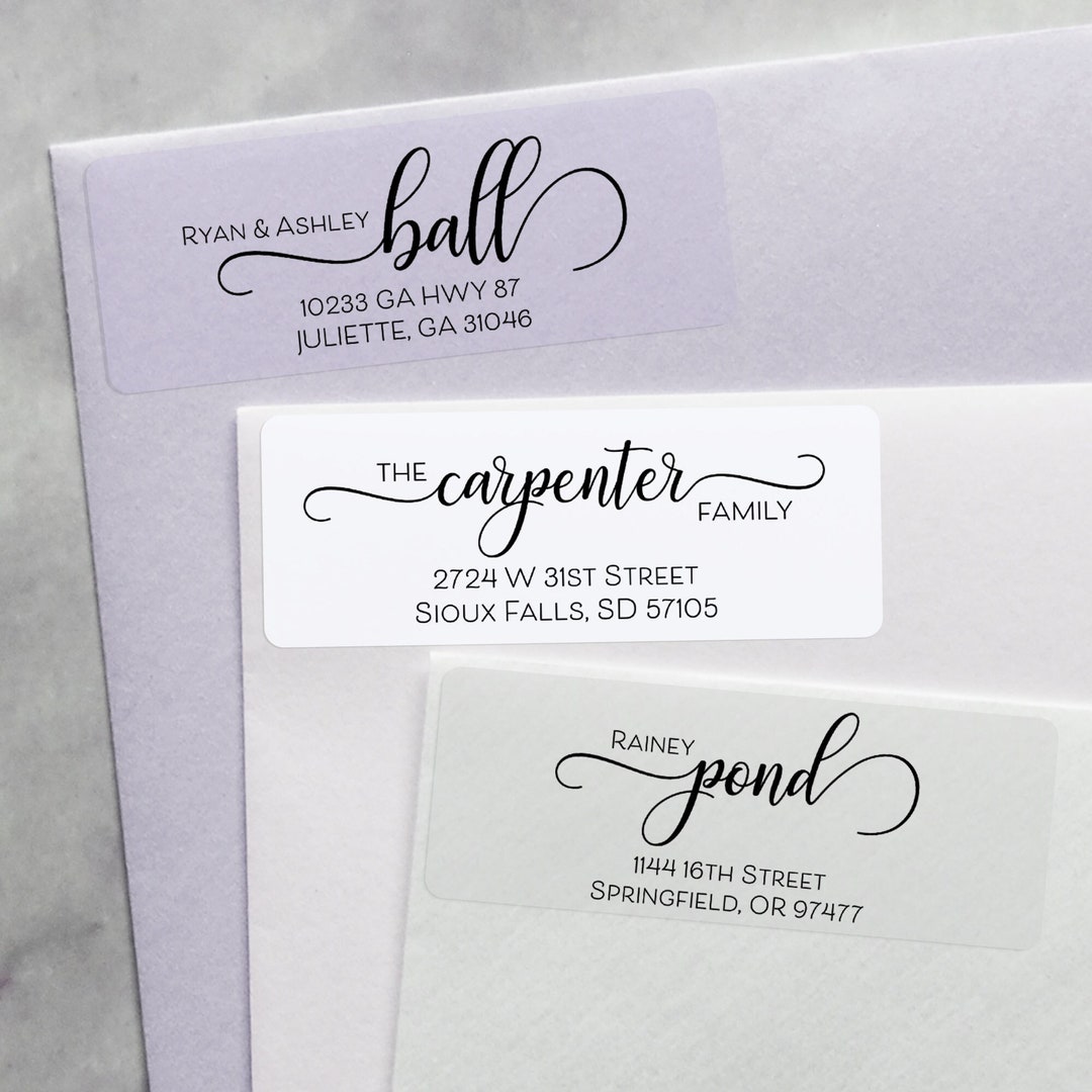 Unique Return Address Label, Calligraphy Script Address Sticker ...