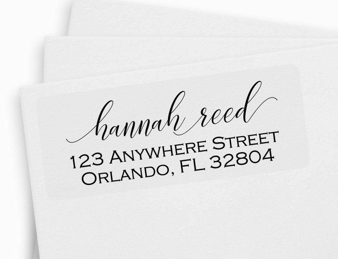 Script Address Label, Modern Script Return Address Label, Custom ...