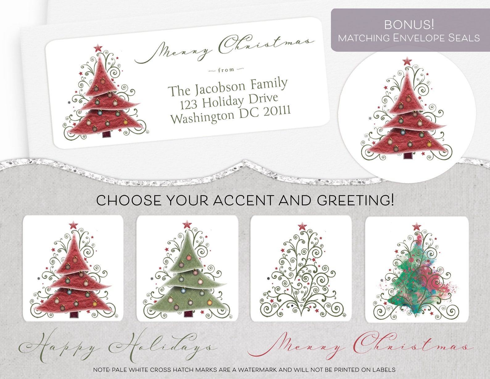 Christmas Address Label, Holiday Address Label, Return Address Label ...