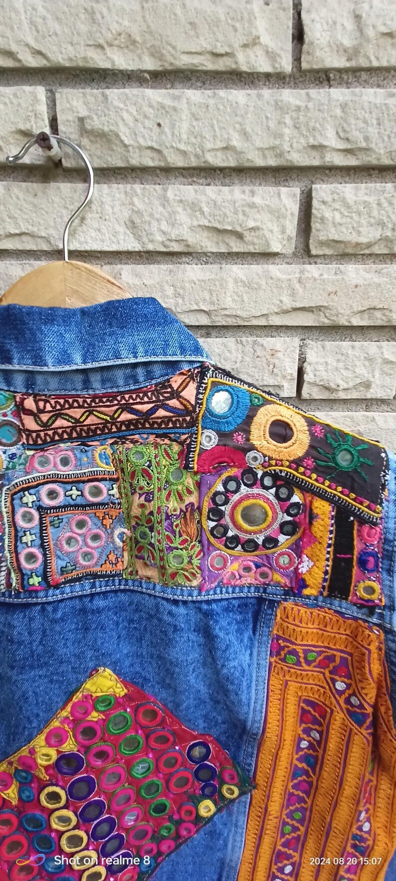 Women Denim Jacket,indian Patchwork,banjara Jacket,vintage Fabric,mirror Work, Boho Hippie Style ...