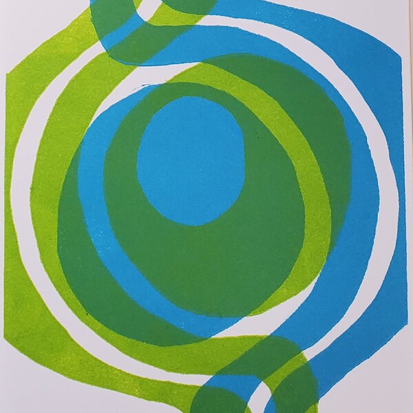 Linocut Abstract Art - Etsy