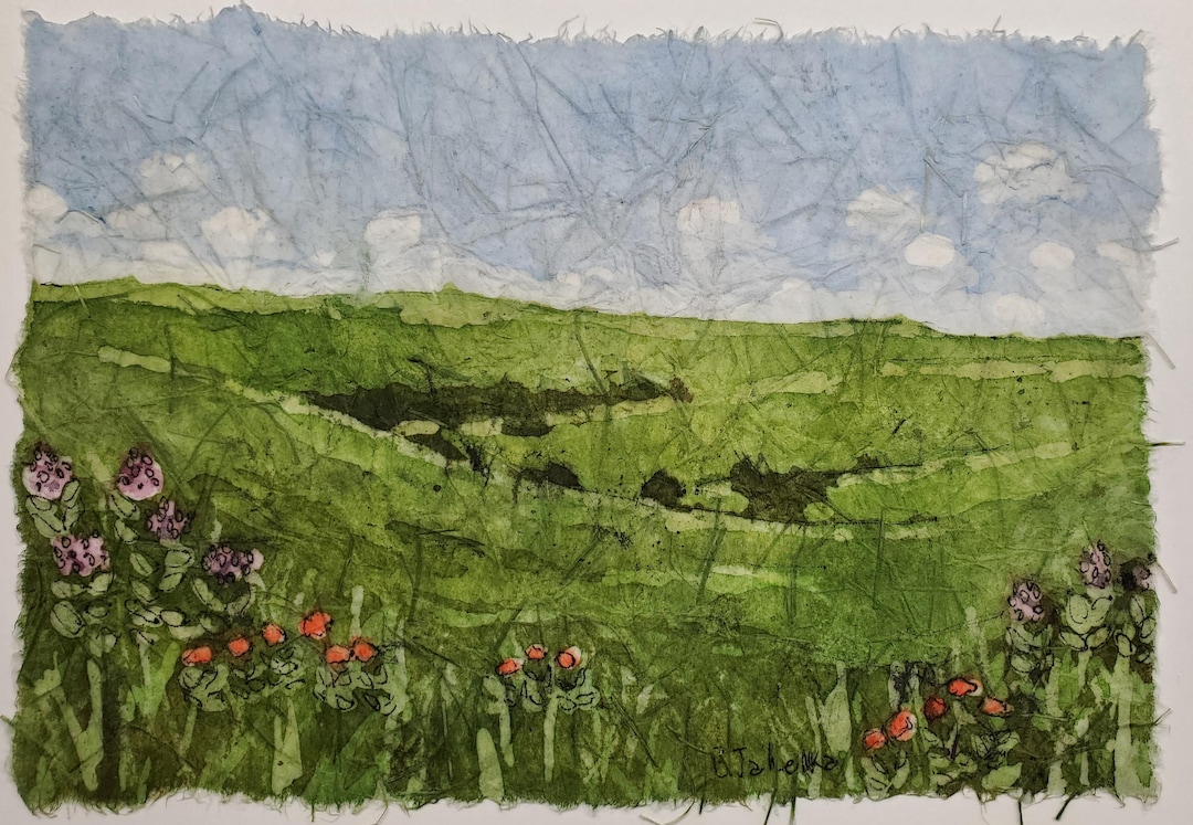 Original Watercolor Batik: Prairie Color - Kansas Tallgrass Prairie ...
