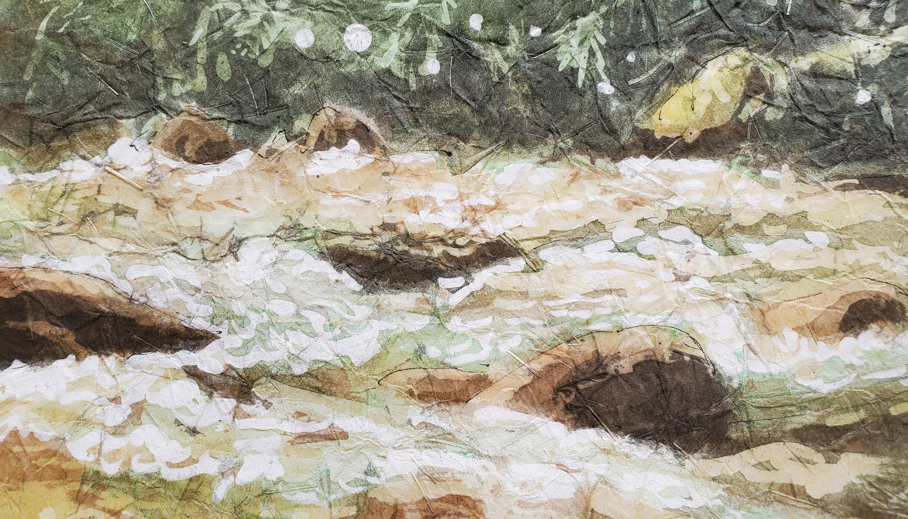 Original Batik: Moving Along Rice Paper Batik, Mountain Creek ...