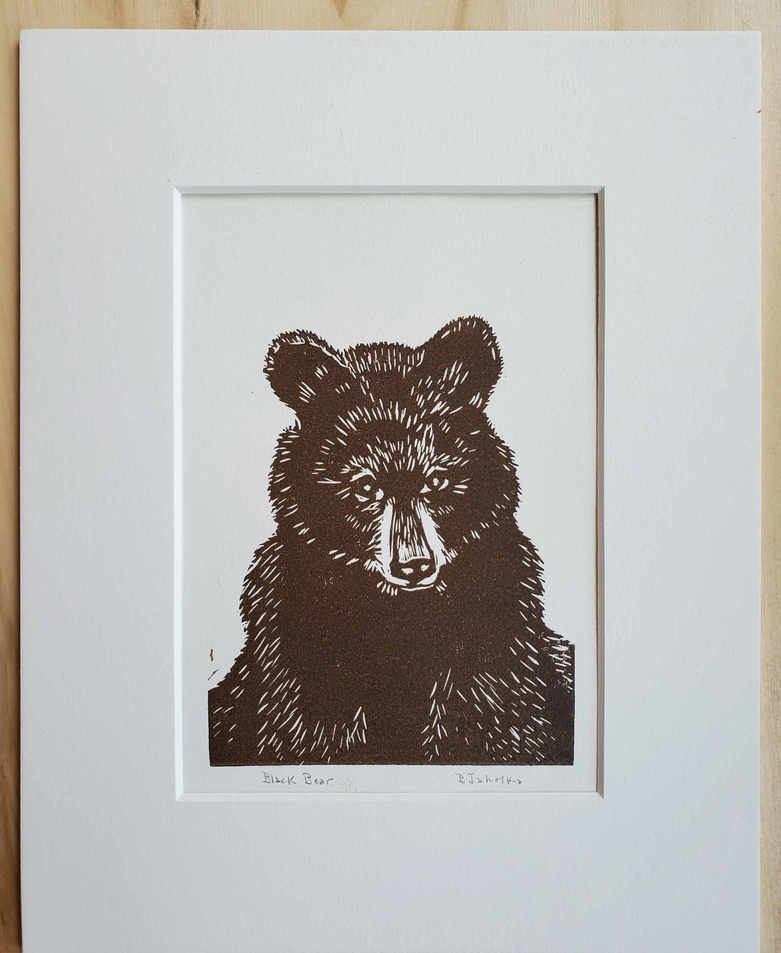 Black Bear Linocut Print: Handprinted Colorado Wildlife Art - Etsy