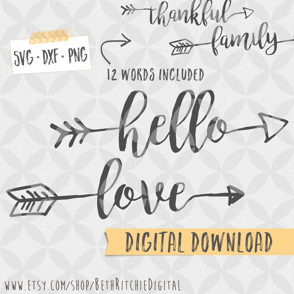 Words With Arrows / Arrow Words - SVG DXF PNG Digital Files - Vector ...