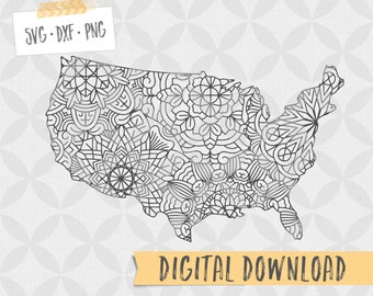 Floral Mandala Monogram digital file SVG Vector Cut File