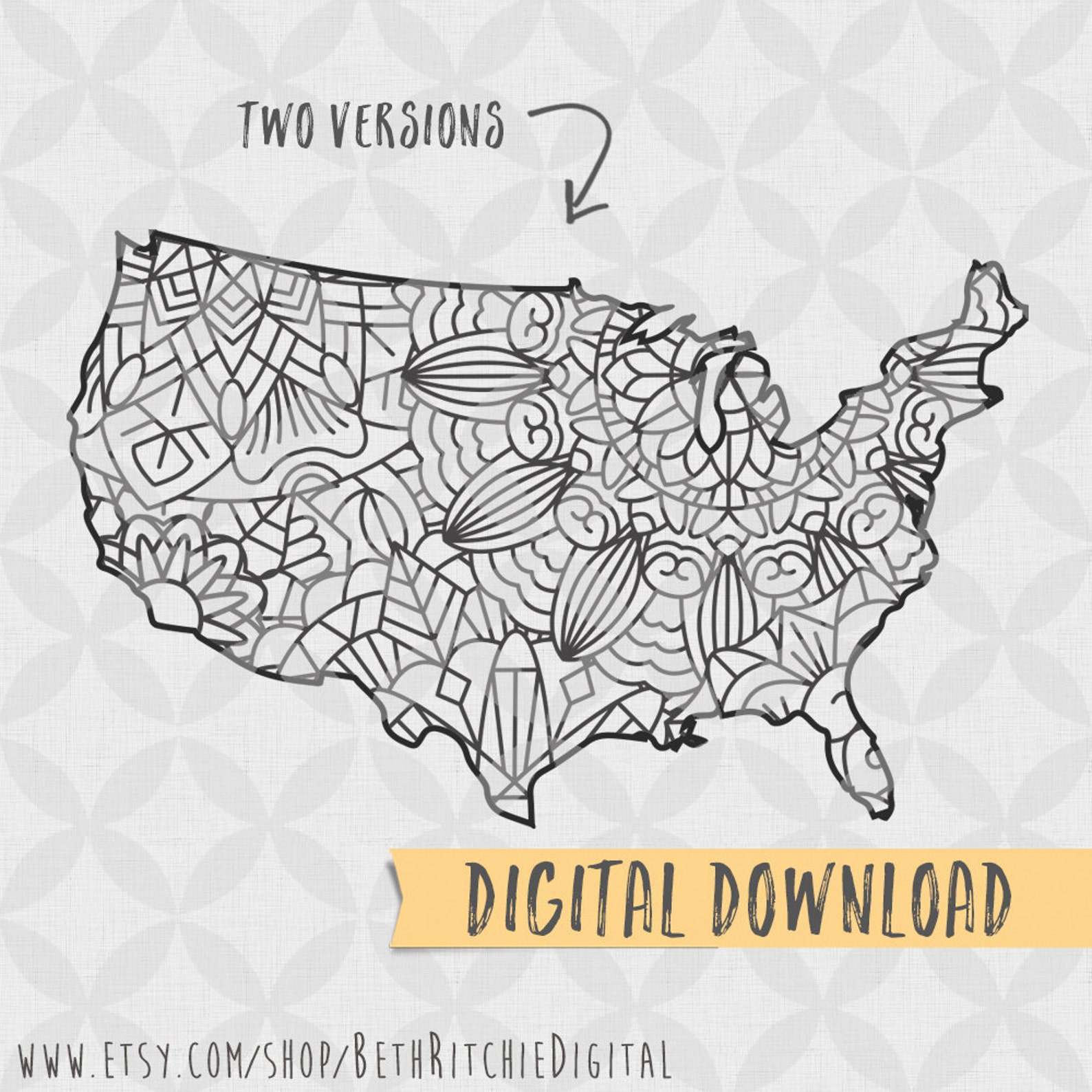 United States Mandala Digital File - SVG DXF PNG Digital Download ...