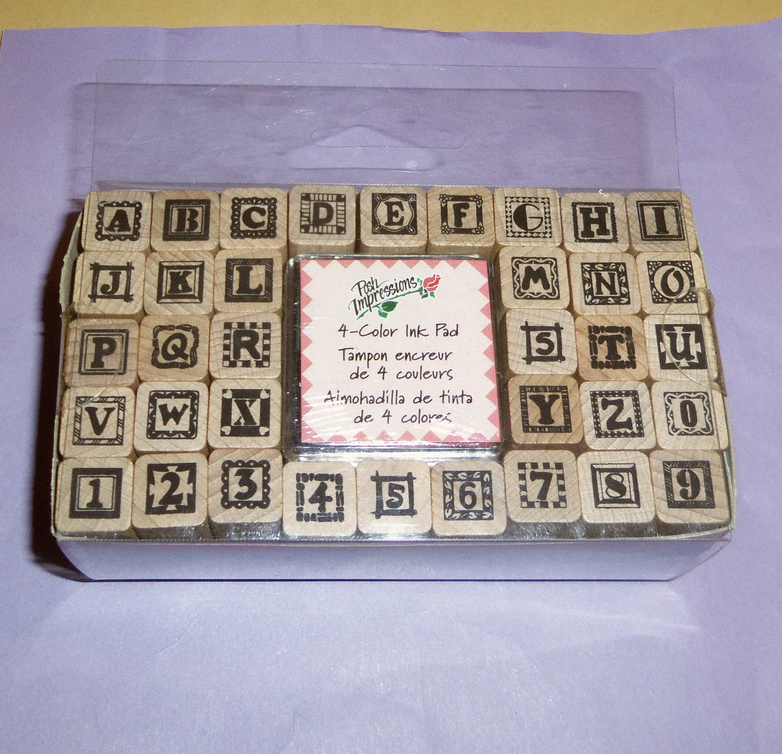 All Night Media Quilted Alphabet & Number Stamp Set W/4-color Ink Pad ...