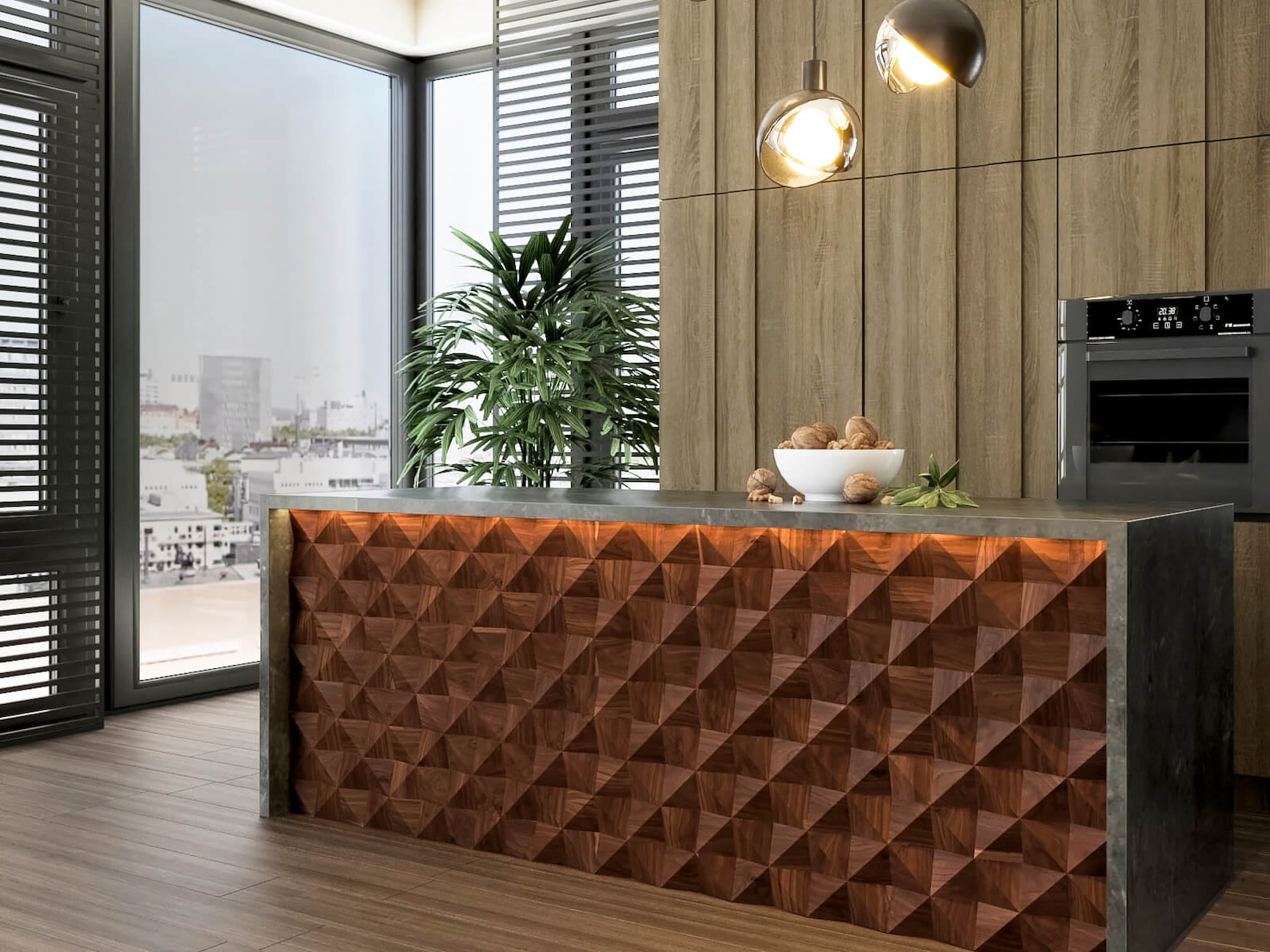 Woody Walls Premium Walnut 3D Wall Panels | Walnut Wood Mosaic | Each ...