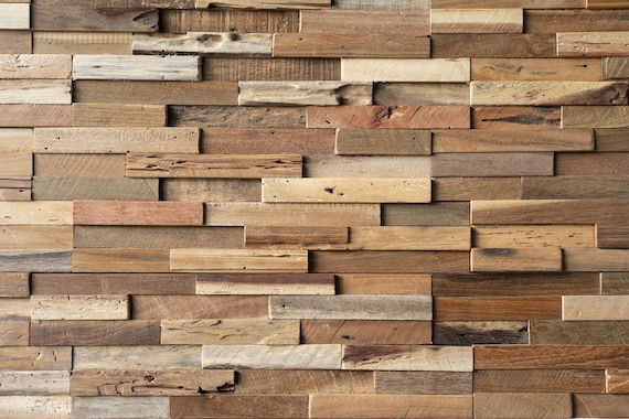 Woody Walls 3D Reclaimed Barn Wood Wall Panels DIY Glue and | Etsy