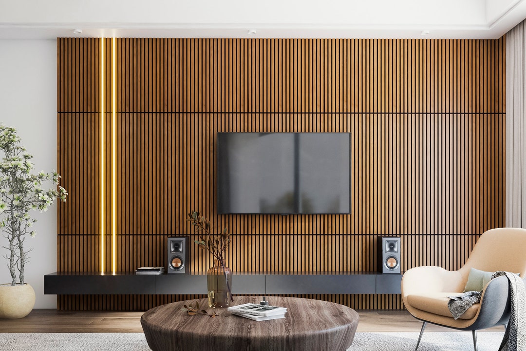 Woodywalls Acoustic Wood Wall Panels for Interior Wall Decor; Set of 2 ...