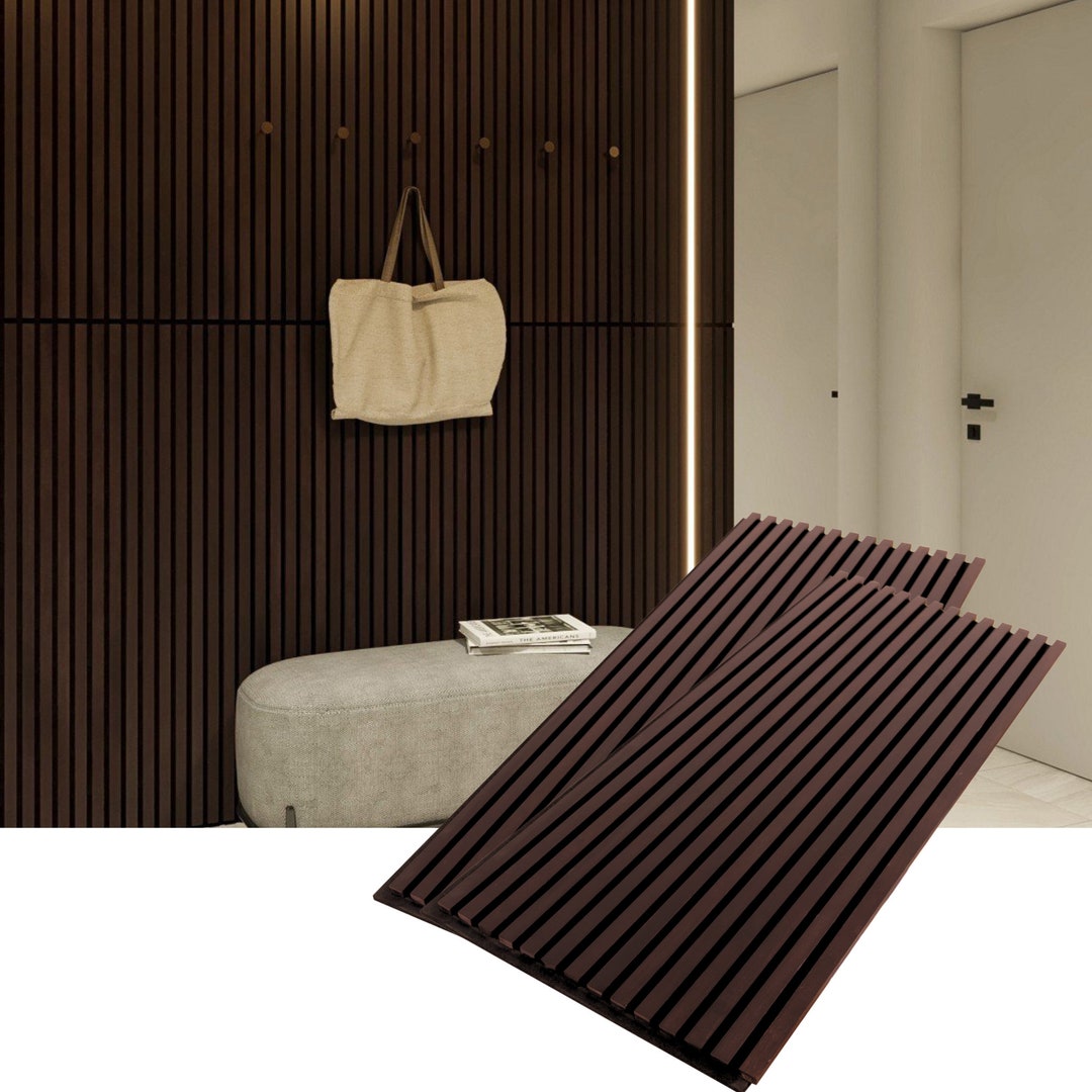 Woody Walls Solid Wood Slat Wall Paneling | Set of 2 Seamless Joint ...