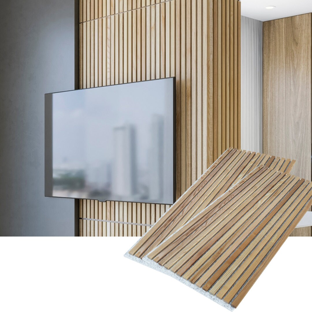 Woody Walls Solid Wood Slat Wall Paneling | Set of 2 Seamless Joint ...