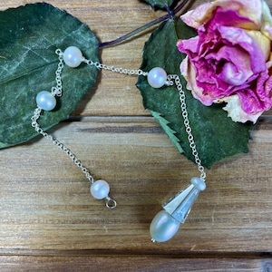 Bridal Day Back Pendant With Single Roundish Pearl Necklace, Detachable ...