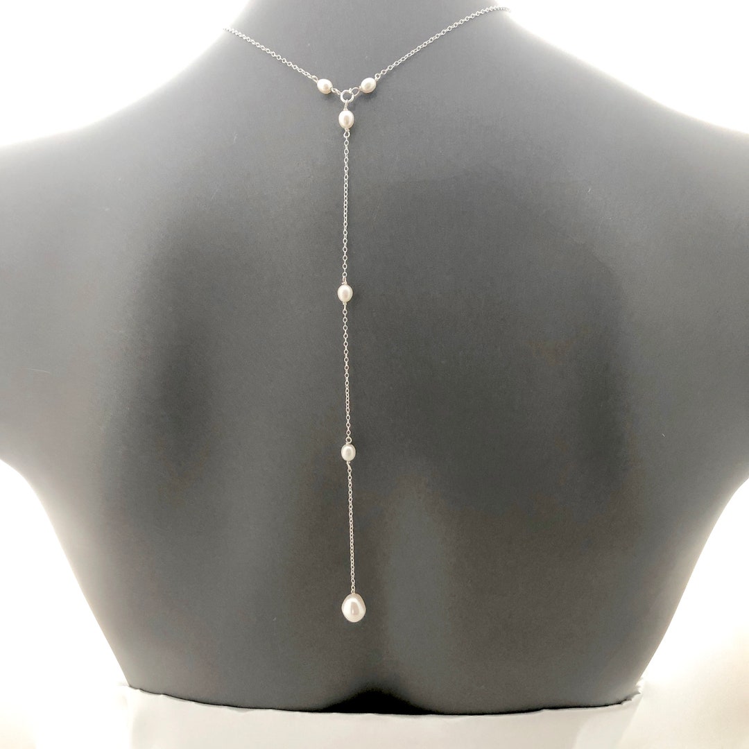 Pearl Backdrop Necklace - Single Pearl Necklace With Detachable Back ...