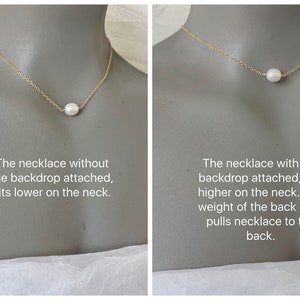 Dainty Pearl Back Necklace for Women, Long Backdrop Necklace for Bride ...
