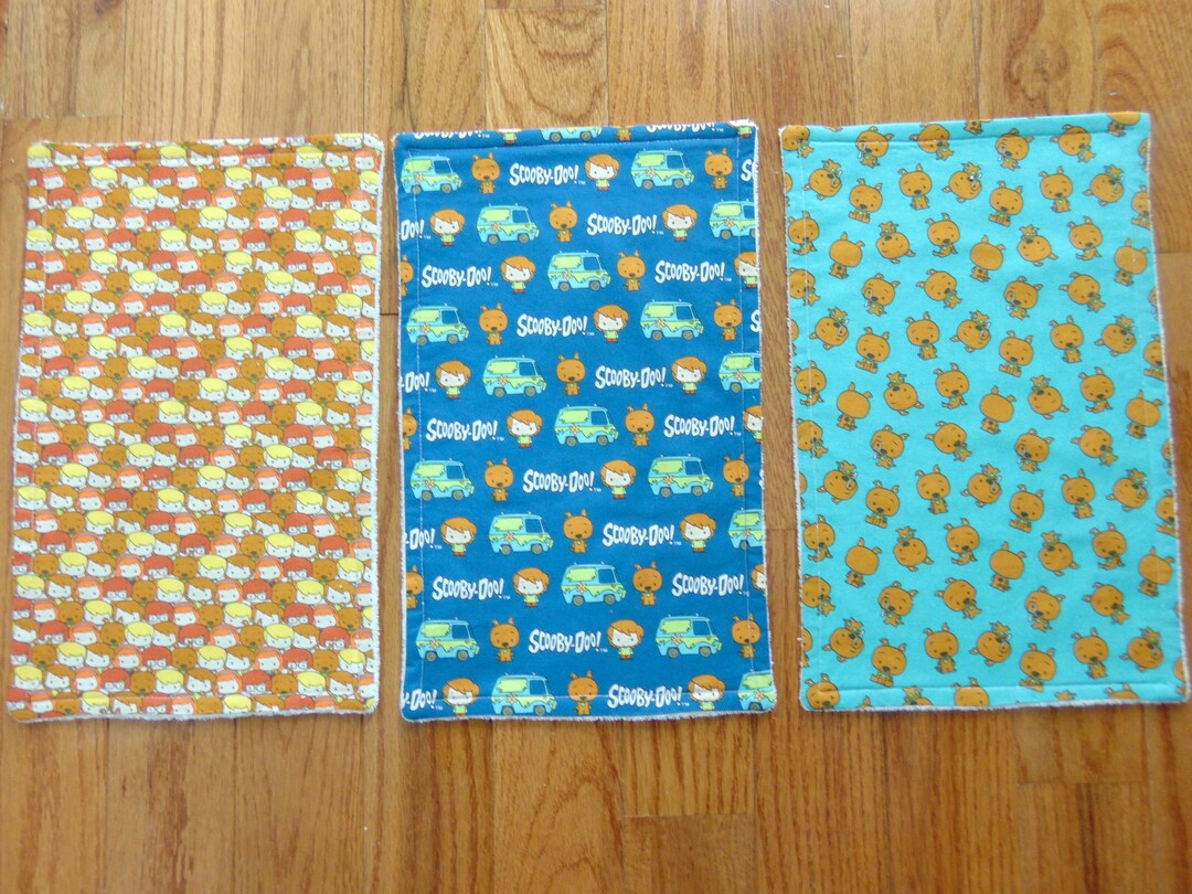 Set of 3 Scobby Doo Burp Cloths Set of 3 Scooby Burp Cloths - Etsy