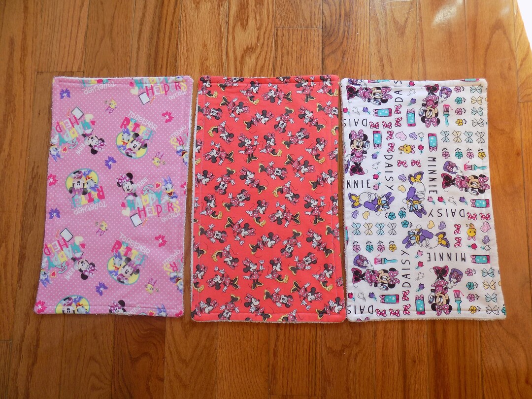 Set of 3 Disney's Minnie Mouse Burp Cloths Baby Shower Gift Baby Girl ...