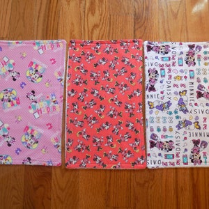 Set of 3 Disney's Minnie Mouse Burp Cloths Baby Shower Gift Baby Girl ...