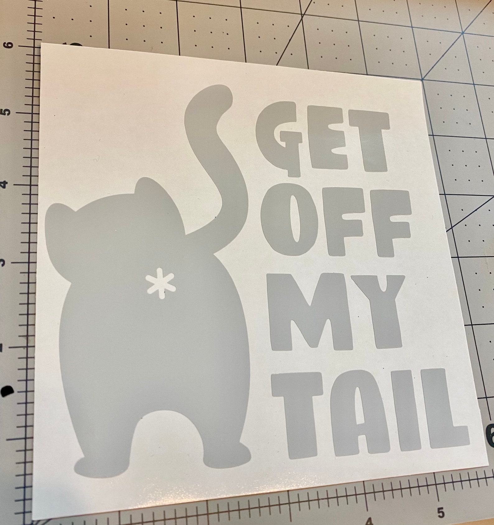 Cat Tail Car Decal: "get off My Tail" Sticker - Etsy