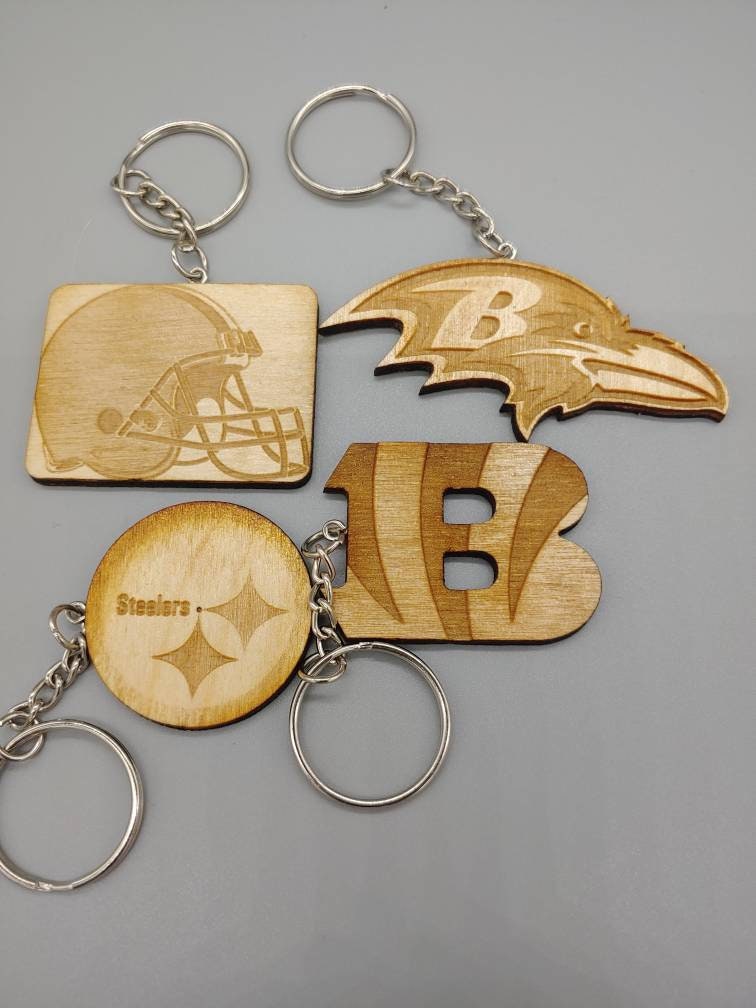 NFL AFC North Team Logo Keychains Laser Cut and Engraved on - Etsy