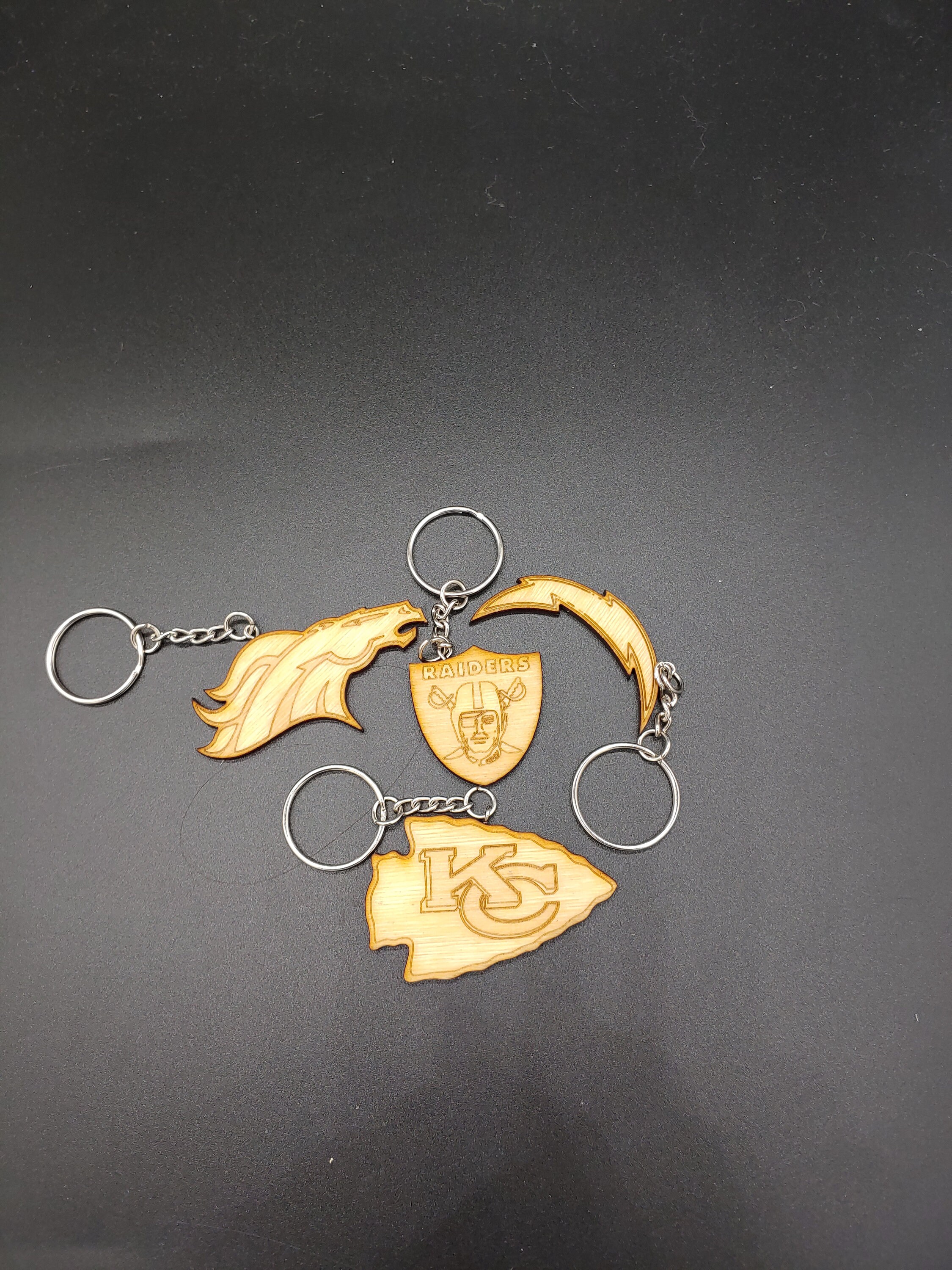 NFL AFC West Team Logo Keychains Laser Cut and Engraved on - Etsy