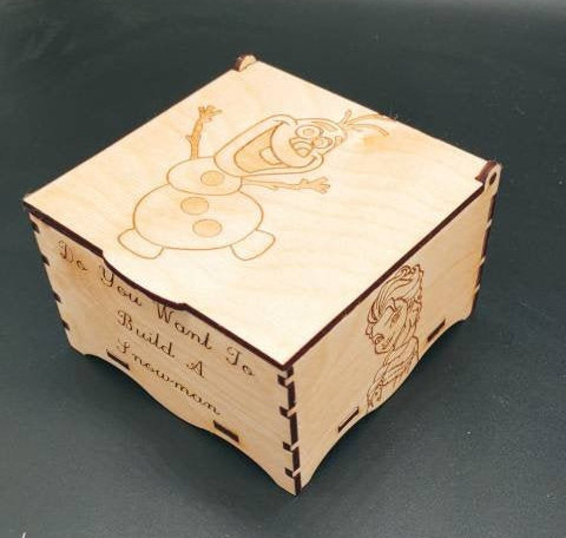 Frozen: Olaf Themed Boxes Laser Cut and Engraved on Wood | Etsy