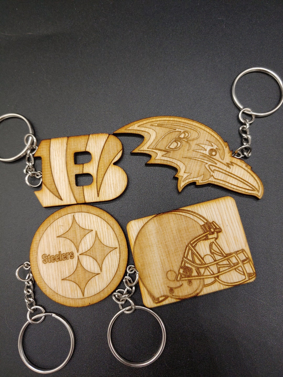 NFL, AFC North, Team Logo Keychains, Laser Cut and Engraved on Wood - Etsy