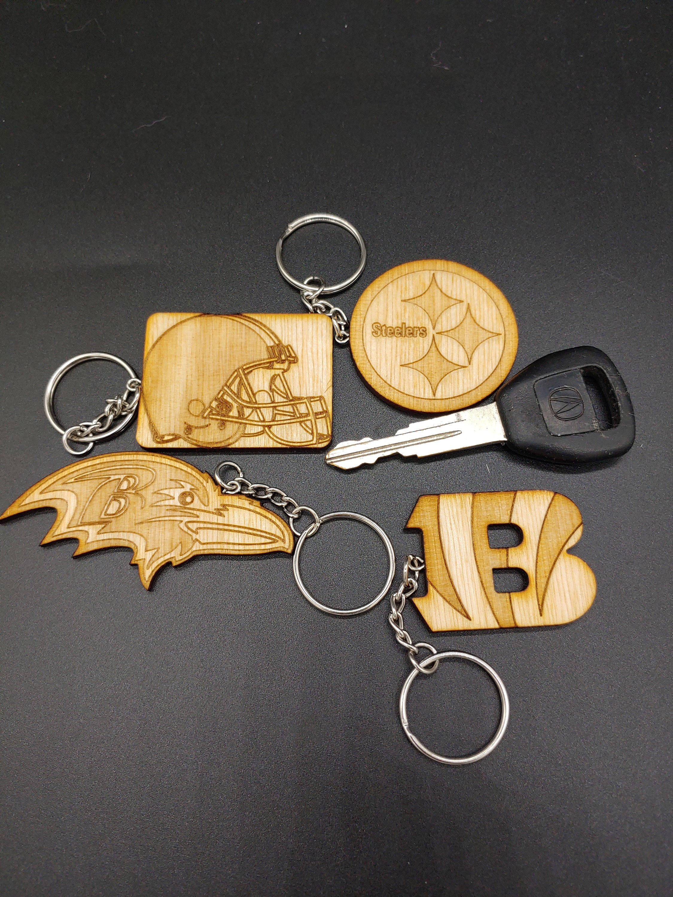 NFL AFC North Team Logo Keychains Laser Cut and Engraved on - Etsy