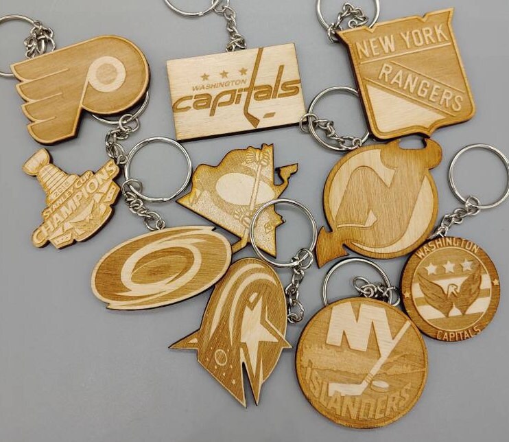 NHL Metropolitan Division Team Logo Keychains Laser Cut and | Etsy