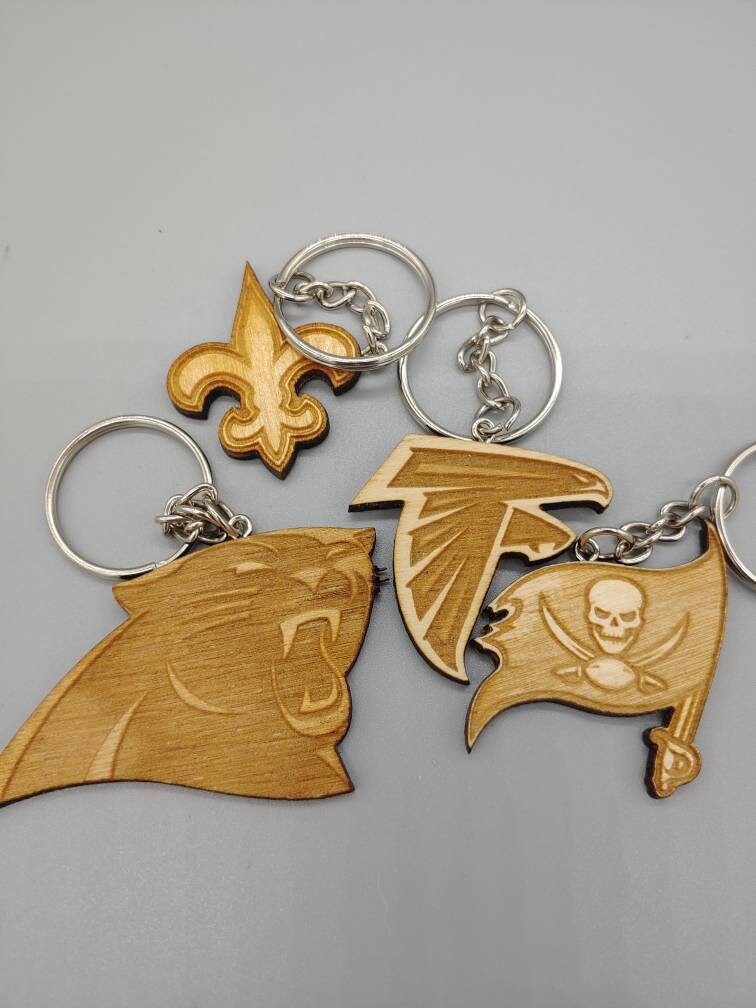NFL NFC South Team Logo Keychains Laser Cut and Engraved on - Etsy