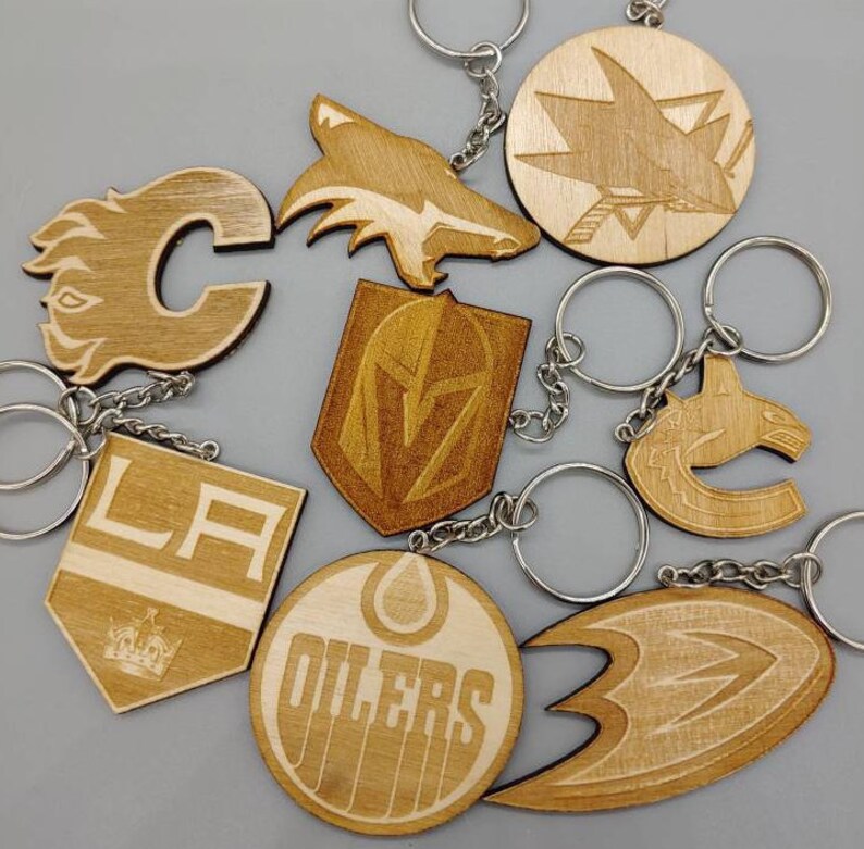 NHL Pacific Division Team Logo Keychains Laser Cut and | Etsy