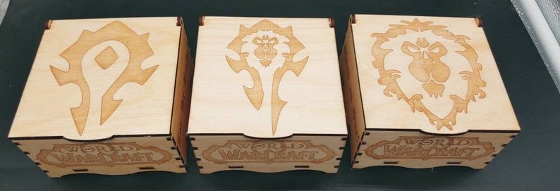 World of Warcraft Themed Boxes Laser Cut and Engraved on Wood - Etsy