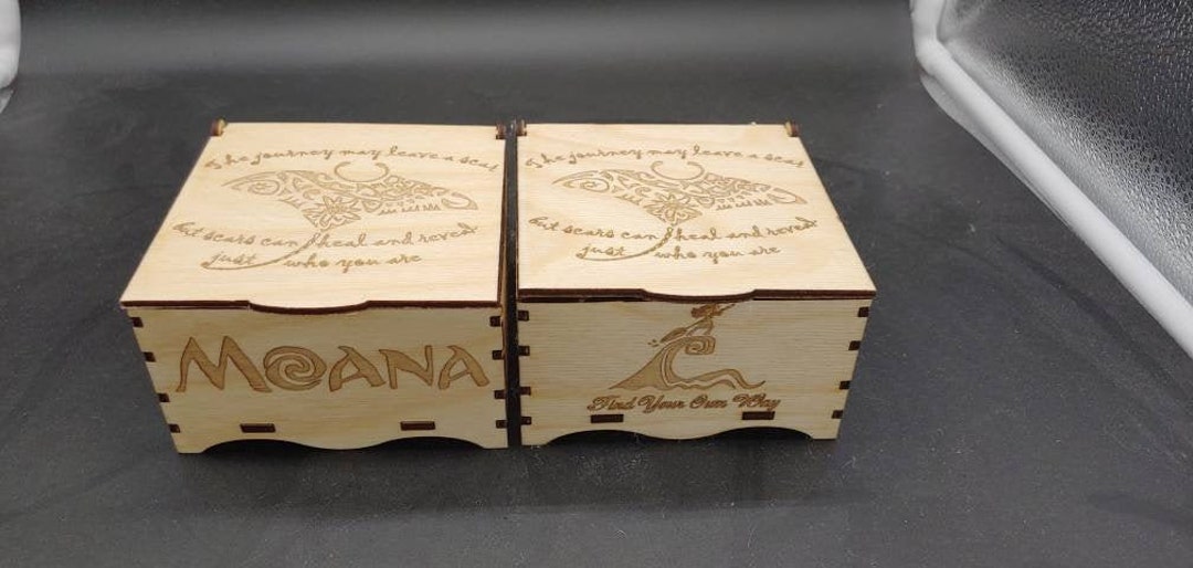 Moana Themed Boxes, Laser Cut and Engraved on Wood - Etsy