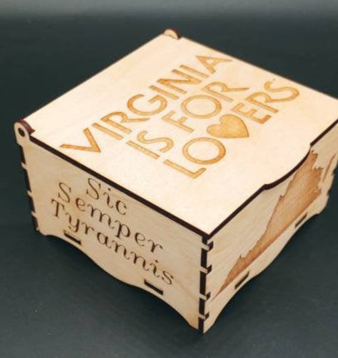 State Slogan Boxes, Laser Cut and Engraved on Wood - Etsy