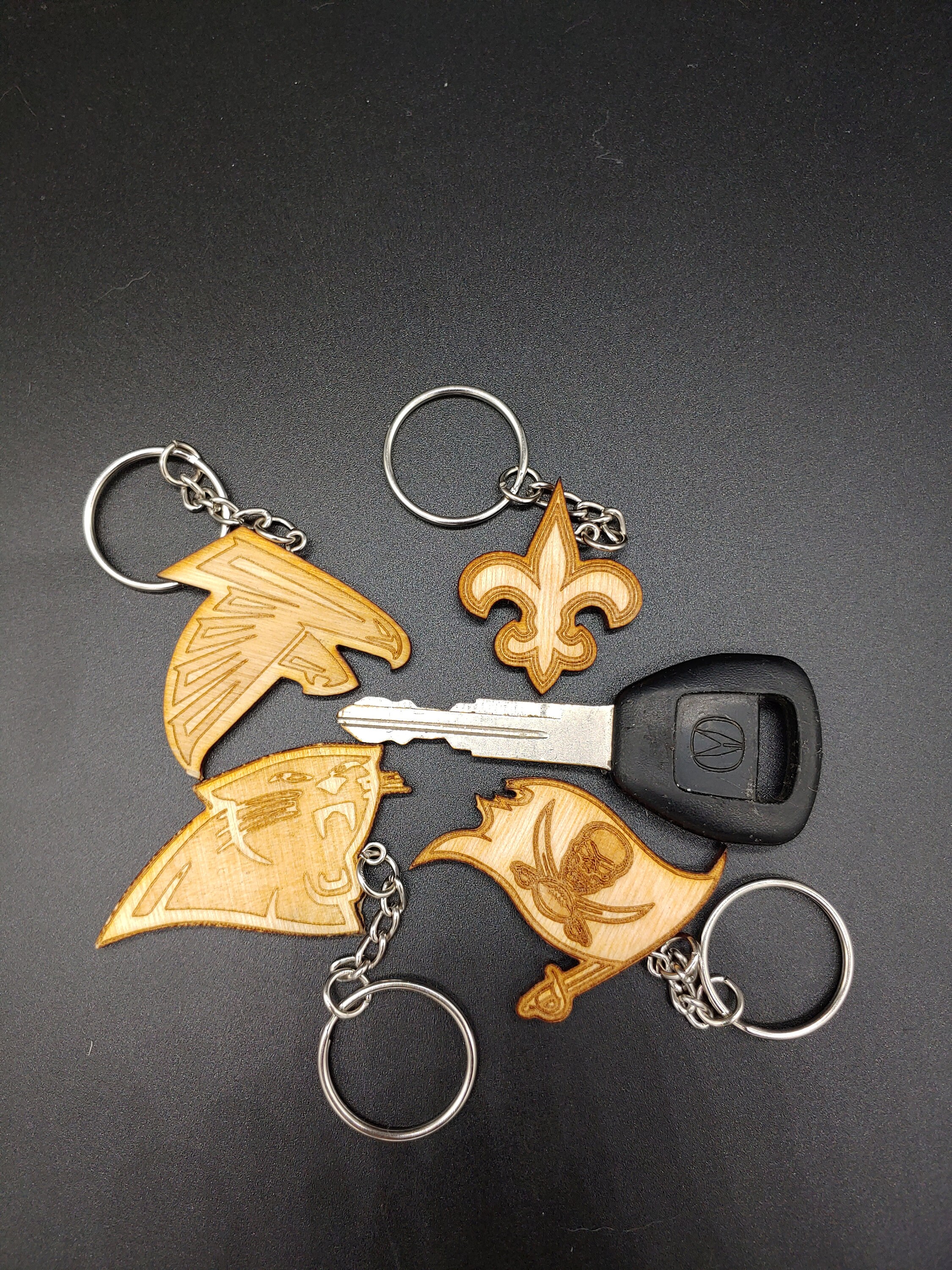 NFL NFC South Team Logo Keychains Laser Cut and Engraved on - Etsy