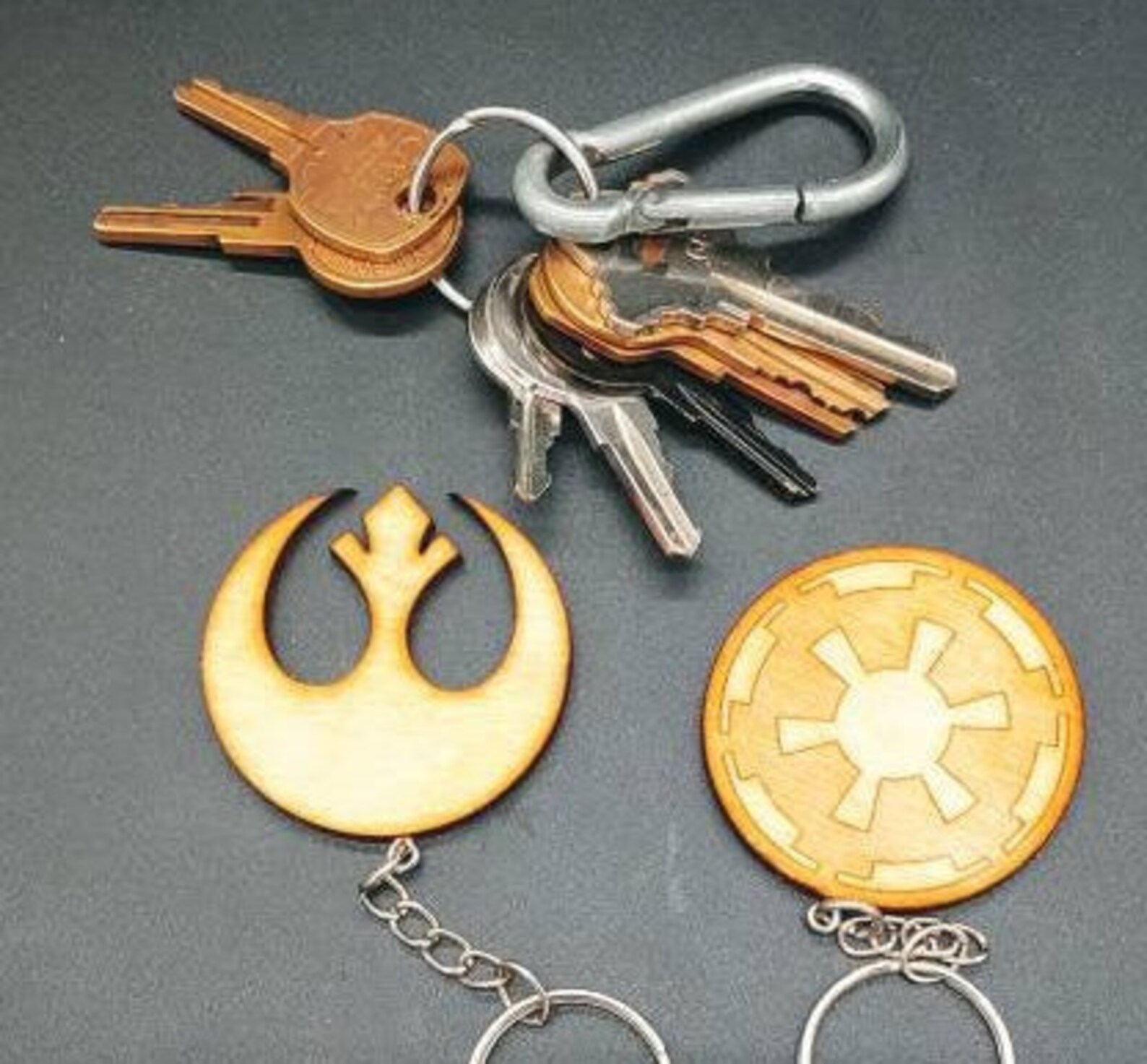 Star Wars Themed Keychains Laser Cut and Engraved on Wood - Etsy